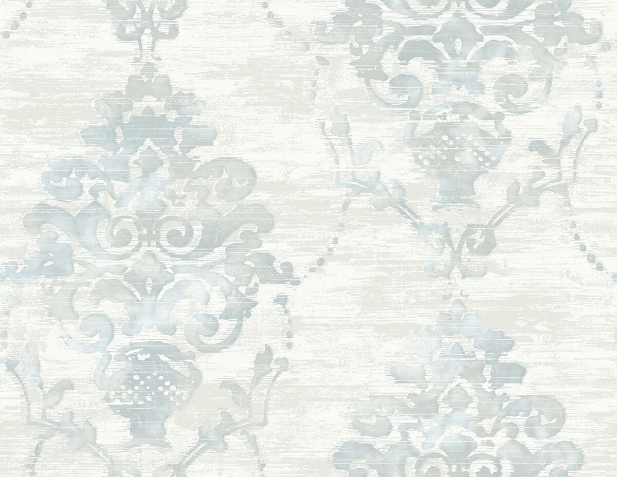 FI71008 Seabrook Designs French Impressionist Damask Wallpaper - Blue – US Wall Decor