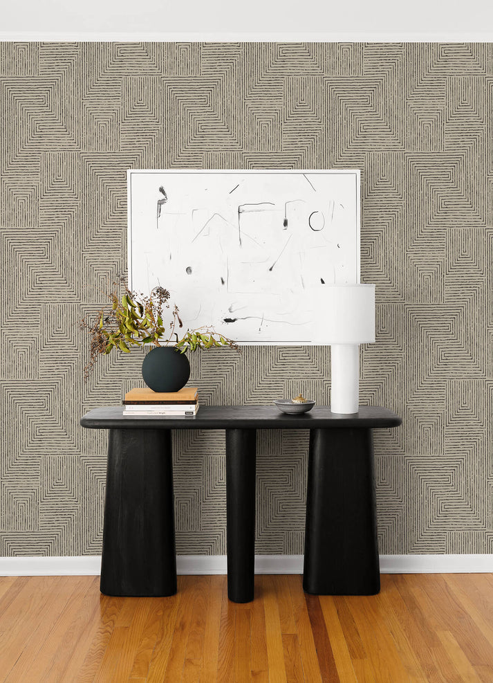 4034-72140 Scott Living Mortenson Wallpaper - Taupe – US Wall Decor