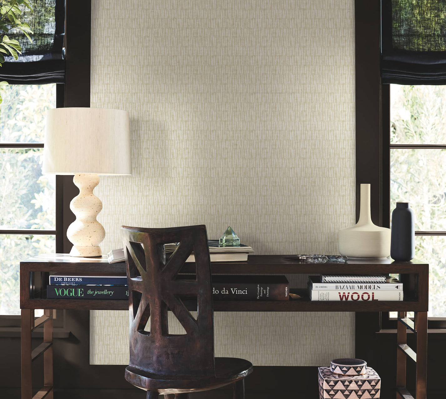 AB3041 Antonina Vella Artifacts Thatched Wallpaper - Taupe – US Wall Decor