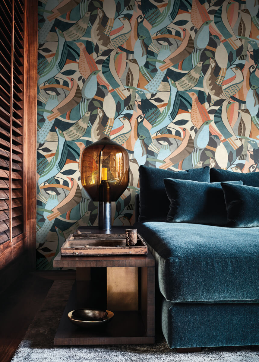 AG2016 Artistic Abstracts Fauvist Flock Wallpaper - Multi – US Wall Decor
