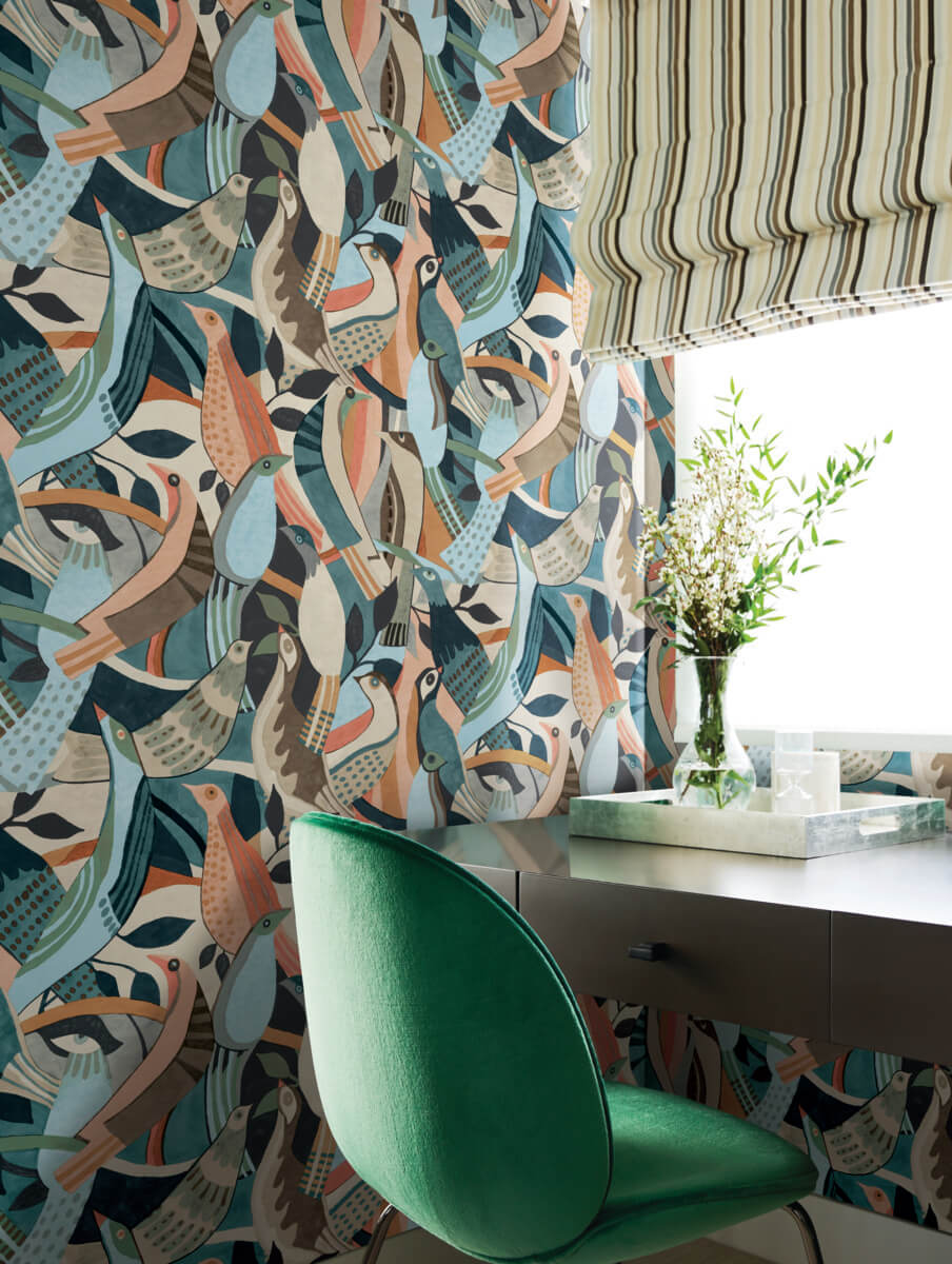 AG2016 Artistic Abstracts Fauvist Flock Wallpaper - Multi – US Wall Decor