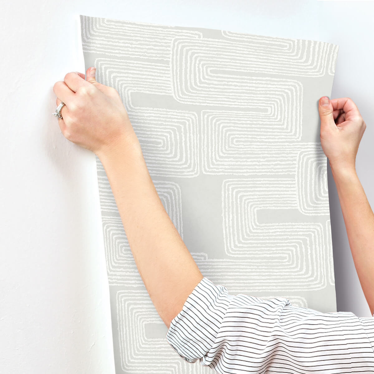AG2035 Artistic Abstracts Zulu Thread Wallpaper - White – US Wall Decor