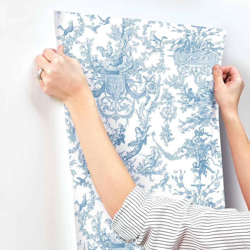 AT4241 Toile Resource Library Old World Toile Wallpaper - Blue – US ...