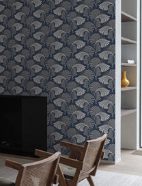 DT5133 Candice Olson After 8 Dancing Leaves Wallpaper - Navy – US Wall ...