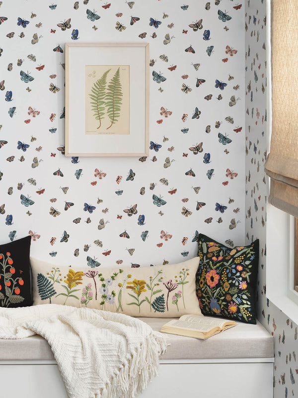 RF7411 Rifle Paper Co. 3rd Edition Butterfly House Wallpaper - White ...