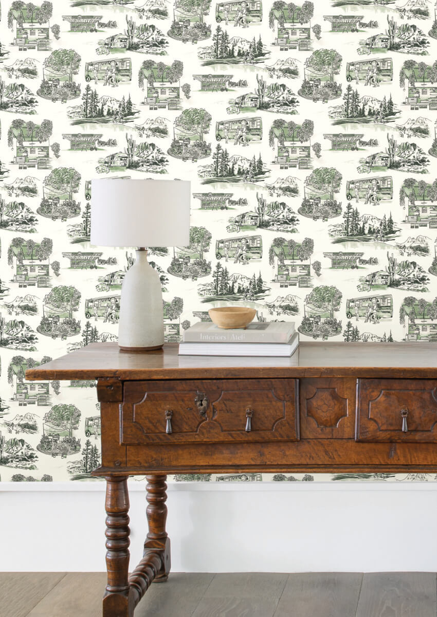 RT7863 Toile Resource Library Modern Vista Toile Wallpaper - Green – US ...