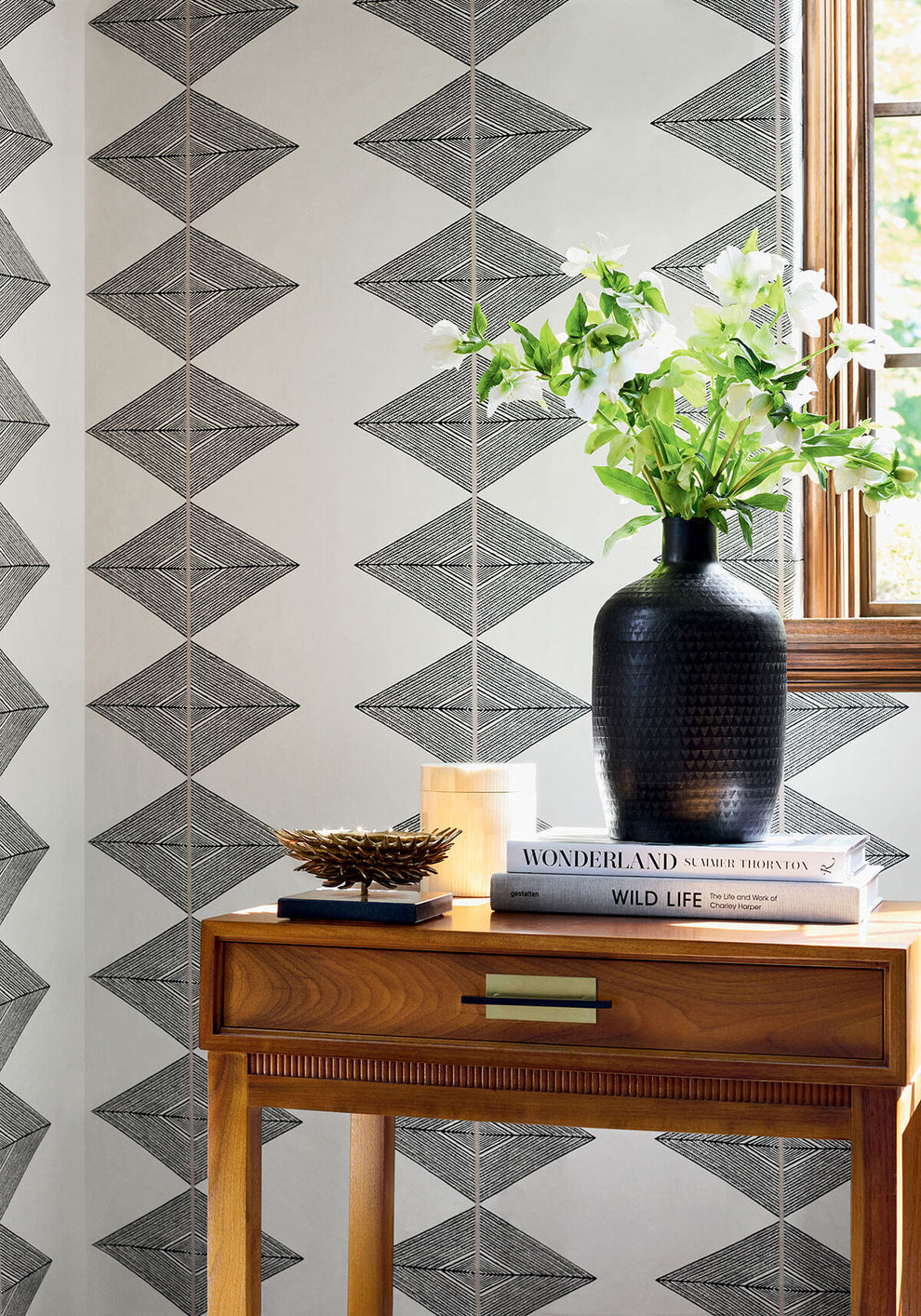 T12015 Thibaut Vista Reflection Wallpaper - Basalt Black – US Wall Decor