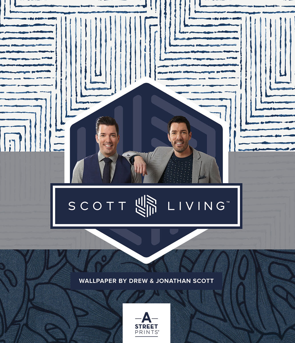 Scott Living II Mahi Abstract Wallpaper - Blue – US Wall Decor