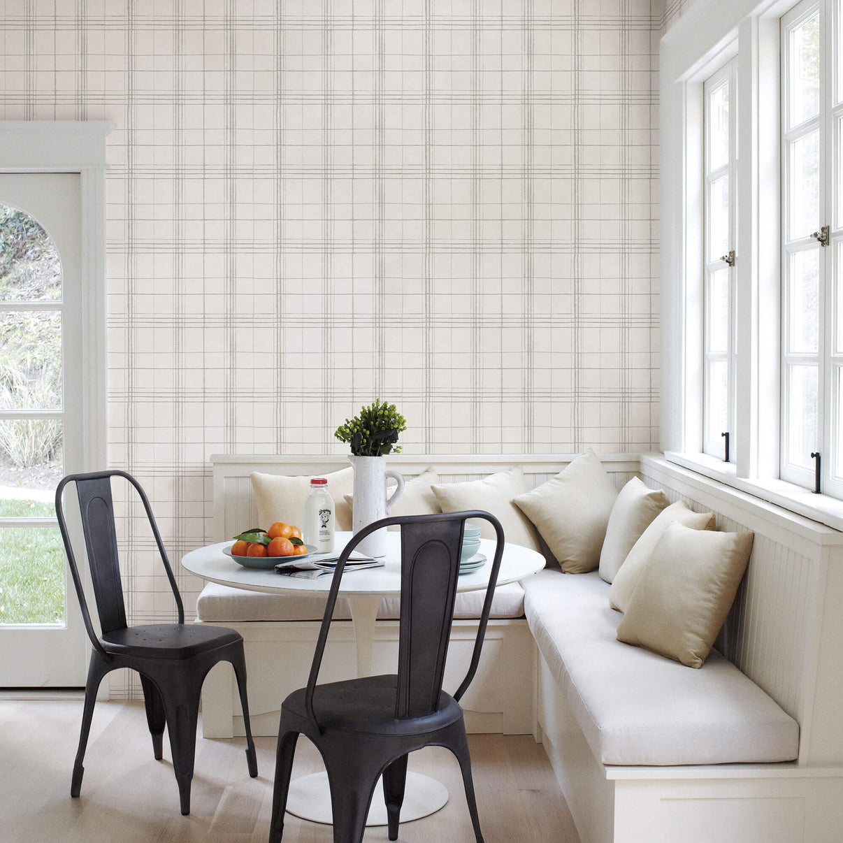Simply Farmhouse Plaid Wallpaper - Linen & White – US Wall Decor
