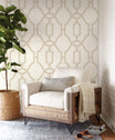 ME1554 Magnolia Home Woven Trellis Wallpaper - Beige – US Wall Decor