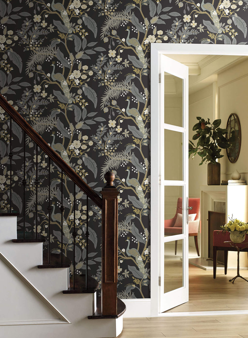 RI5170 Rifle Paper Co. Peacock Wallpaper - Black – US Wall Decor
