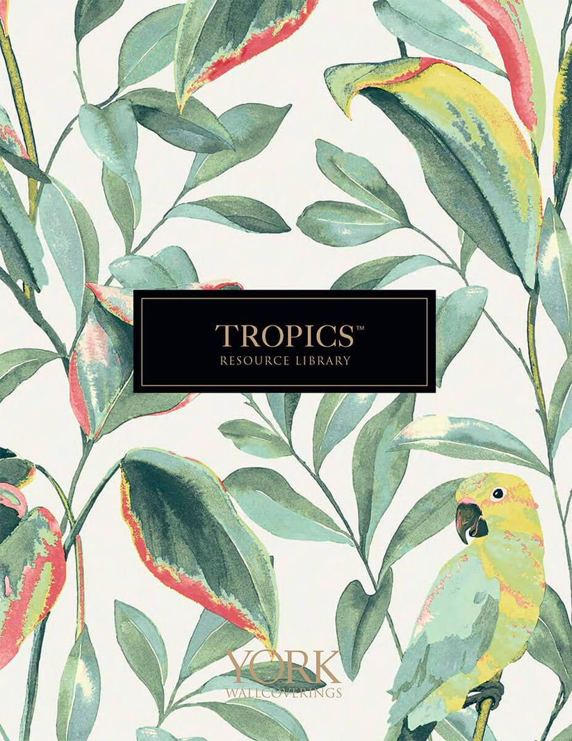 TC2622 Tropics Resource Library Tropical Toss Wallpaper - White – US ...